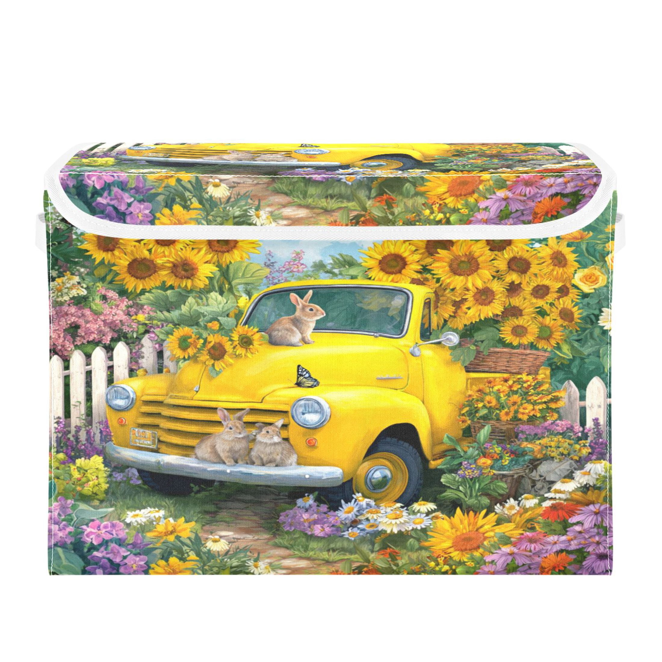 Storage Box With Lid 16.5x12.6x11.8In Lidded Home Storage Bins Foldable ...