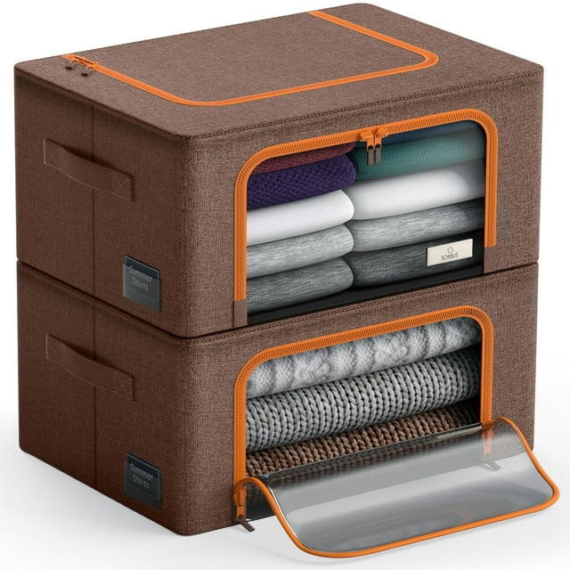 Storage Box With Window Small Brown - 2 Pack - Walmart.com
