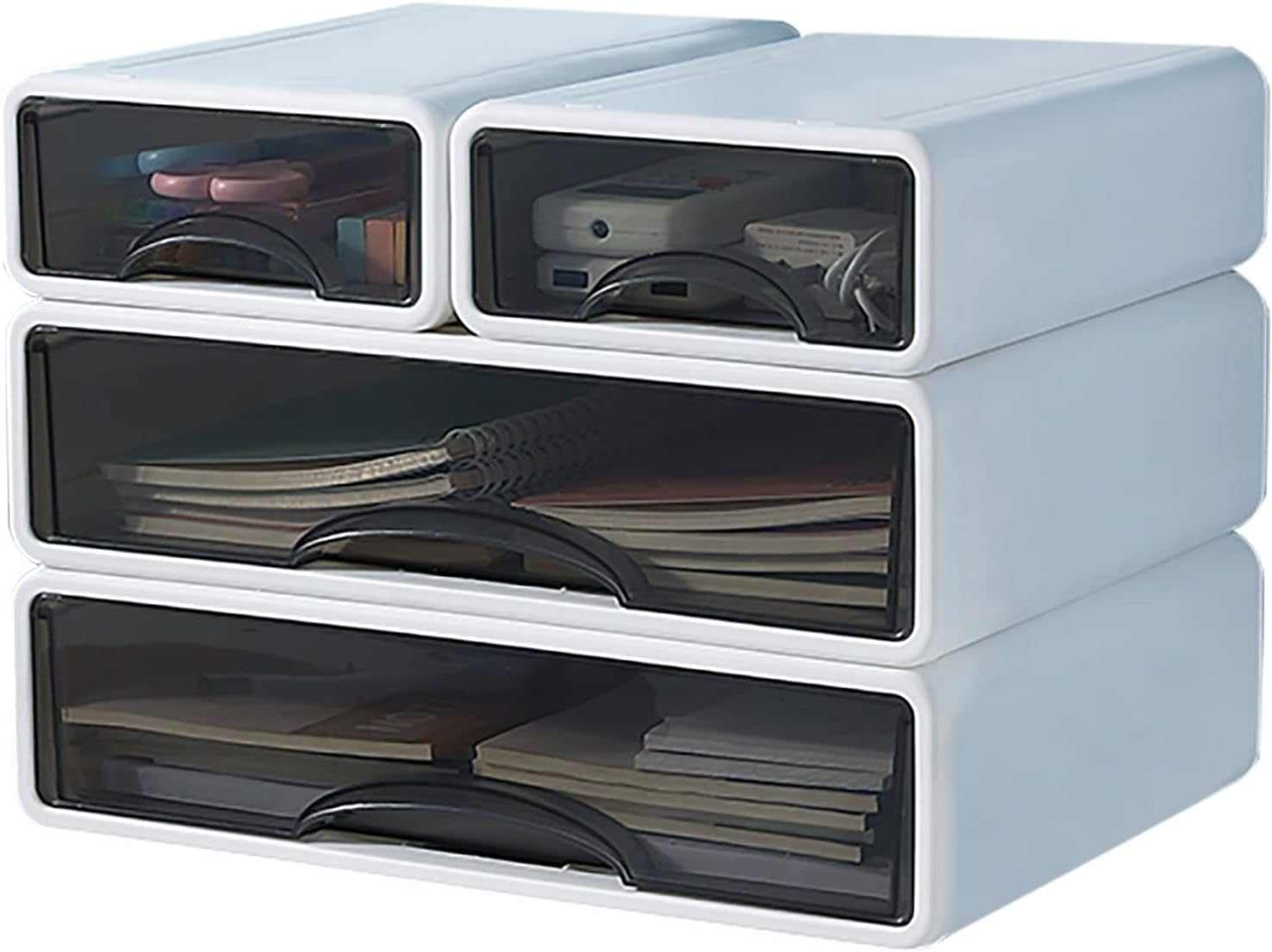 Storage Box with Drawers｜Office Desk Storage Box with 4 Drawers (Pearl ...