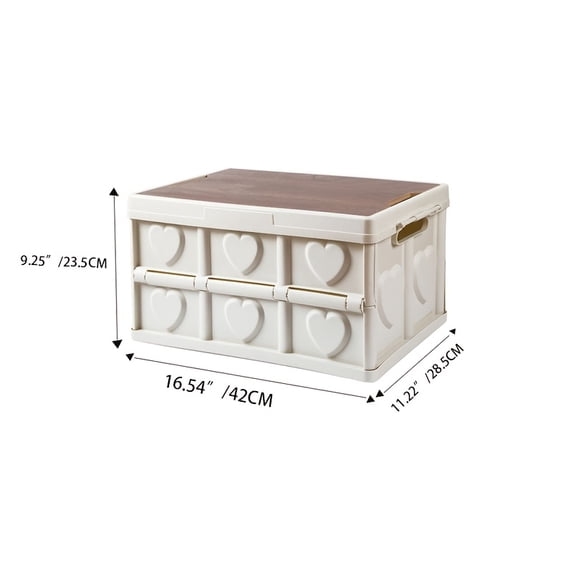 Storage Box with Lid for Office Supplies, Collapsible Plastic Organizer ...