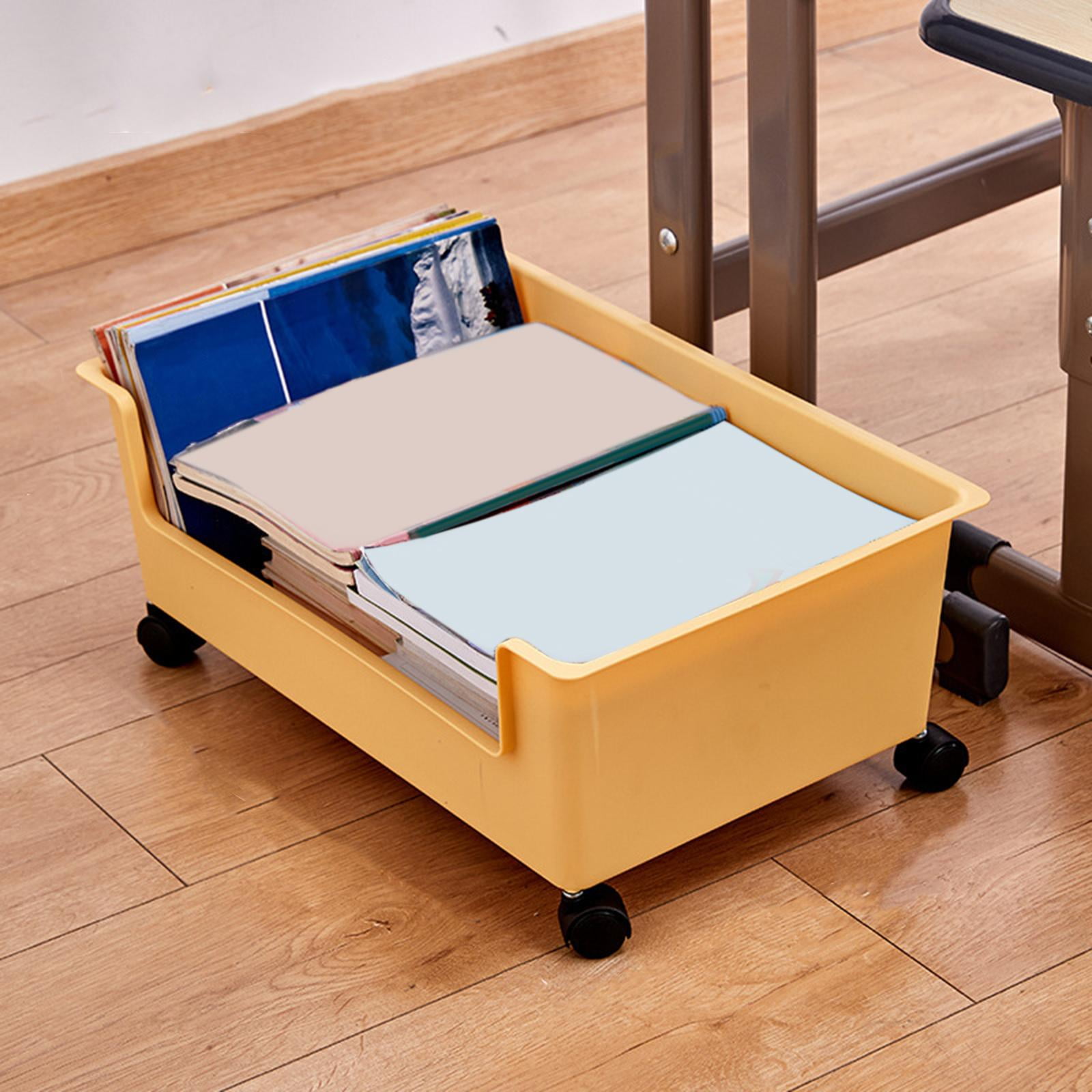 Storage Box with Wheels Moving Toy Storage Bin for Bedroom Shelves ...