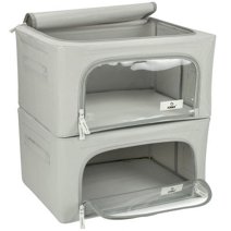 Better Homes & Gardens Drop Front Storage Box with Open Window, Gray ...