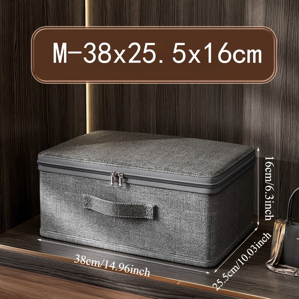 Storage Box with Zipper Lid Storage Container with Handles Collapsible ...