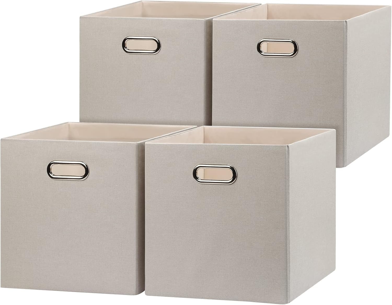 LOVSTORAGE Woven Fabric Collapsible Storage Organizer Containers with ...