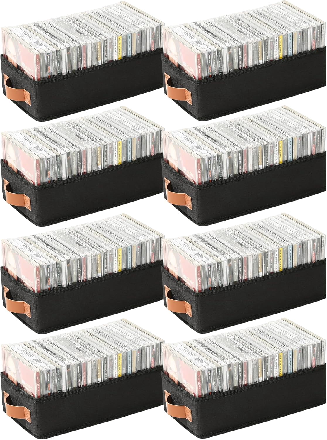 Storage Boxes-8 Pack CD Case Holder Holds Up to 160 Full Jewel Cases ...