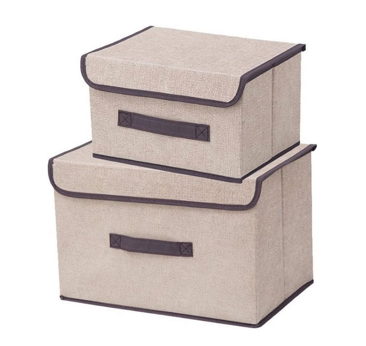 Storage Boxes with Lids 2 Pack Foldable Kids Toy Storage Basket , Khaki ...