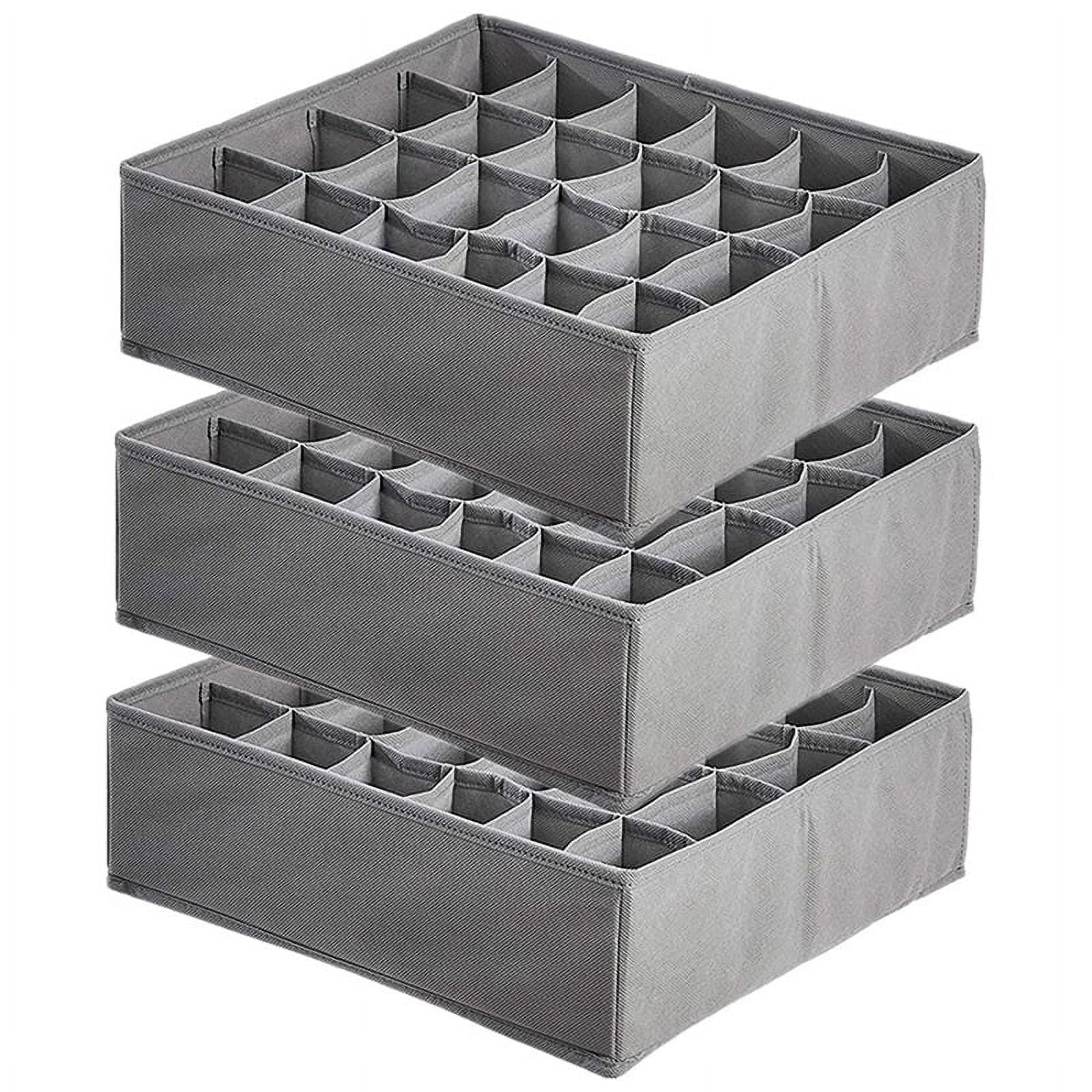 Storage Boxes for Socks and Small Accessories,24 Cells Foldable Boxes ...