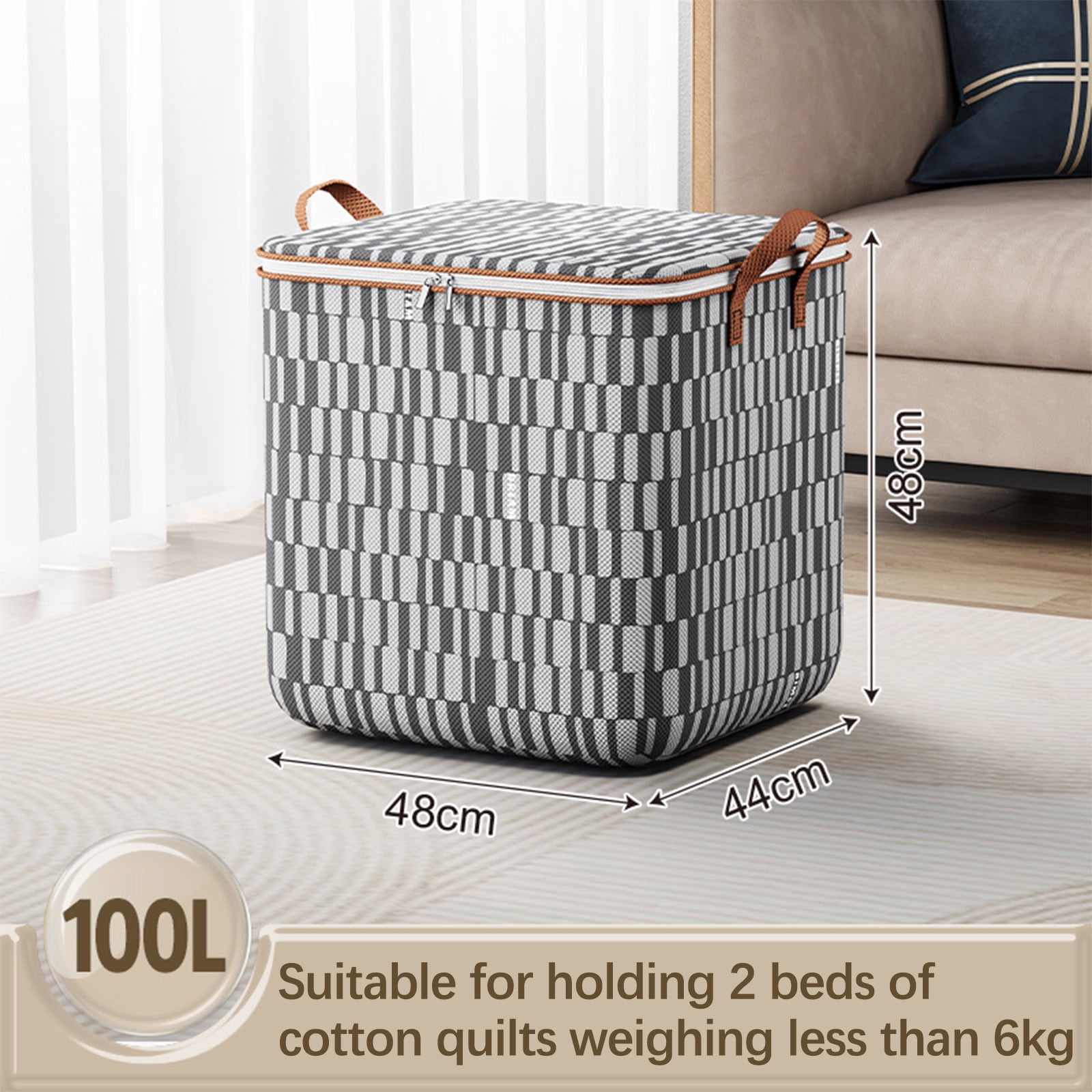 Storage Boxes with Lids, Linen Fabric Storage Bin Cube Organizer Basket ...