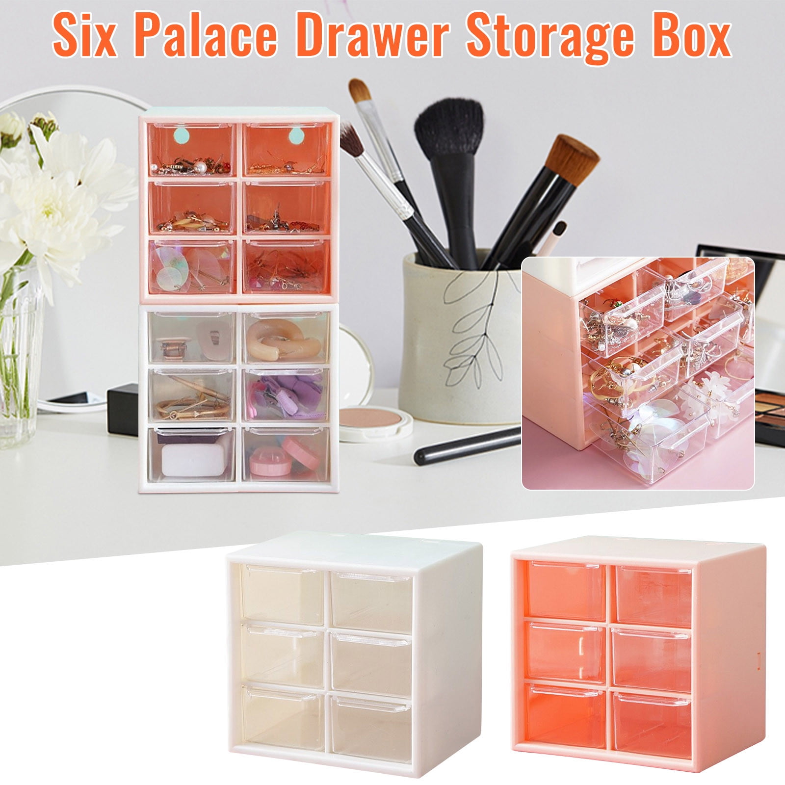 Storage Boxs Desktop Organizer, Detachable Mini 6 Drawer Station Office ...
