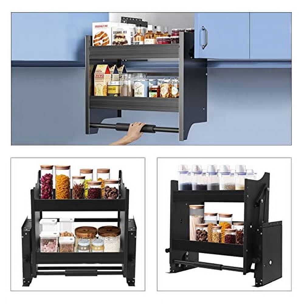 Storage Cabinet, 24" Pull Down Shelves Cabinet Organizer,Kitchen ...