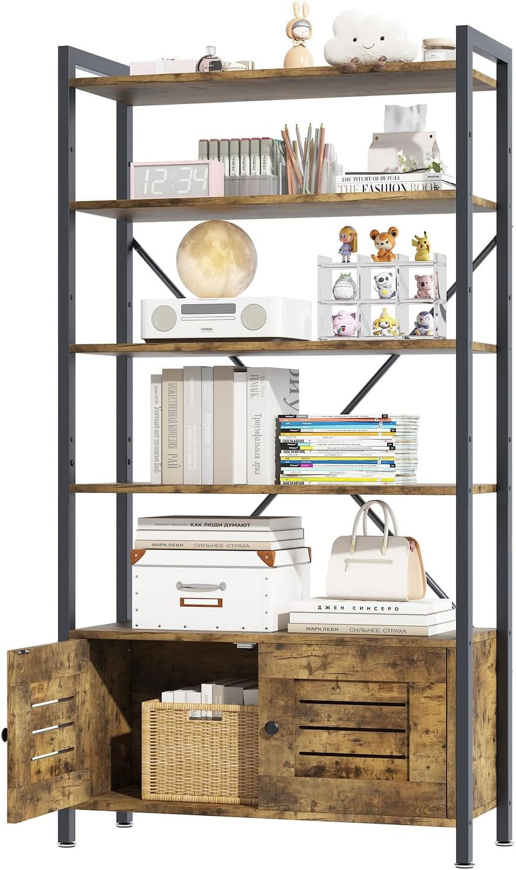 Storage Cabinet with 4 Open Shelves, 1 Cupboard,Industrial Kitchen ...