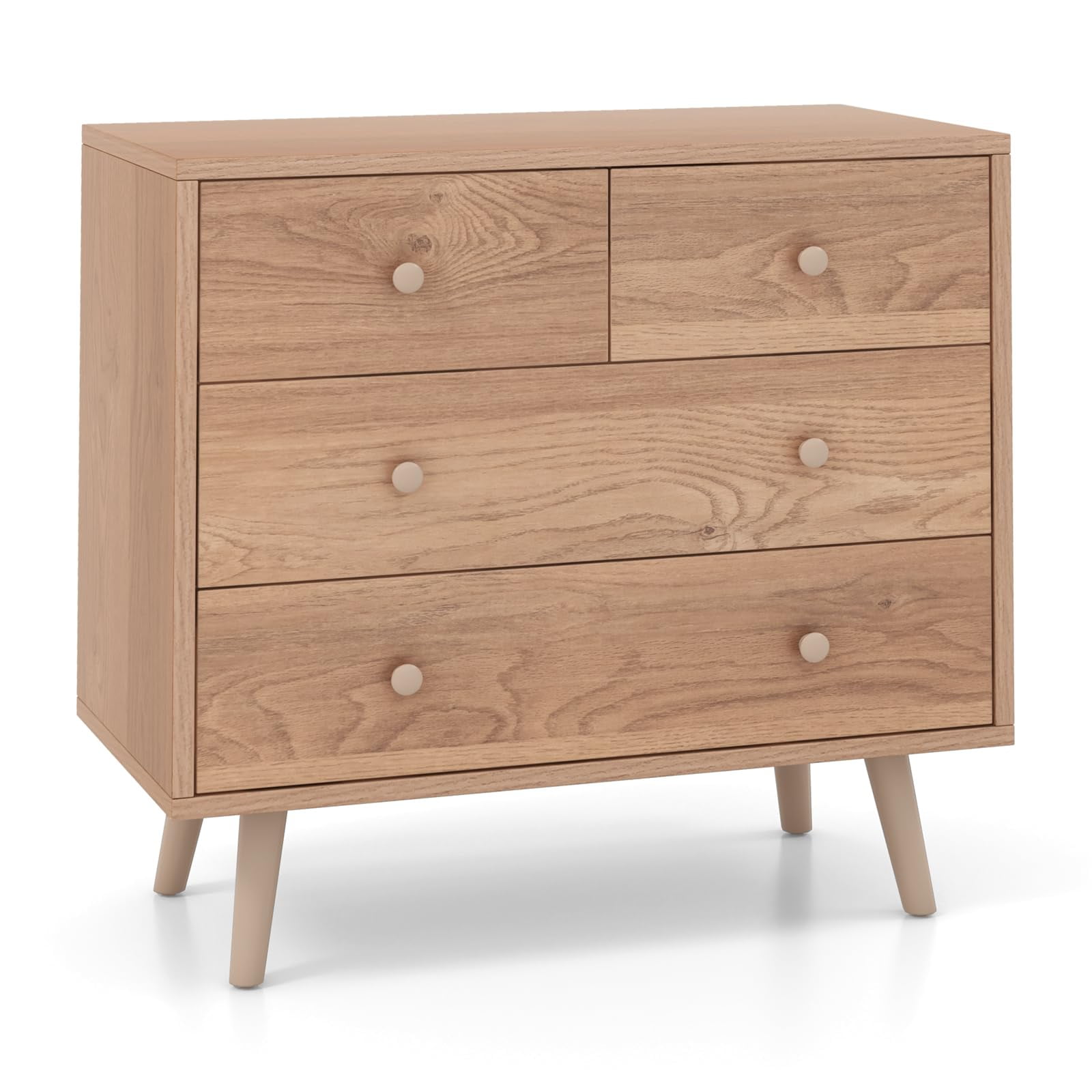 Storage Cabinet with 4 Storage Drawers, Anti-Tipping Device, Convenient ...