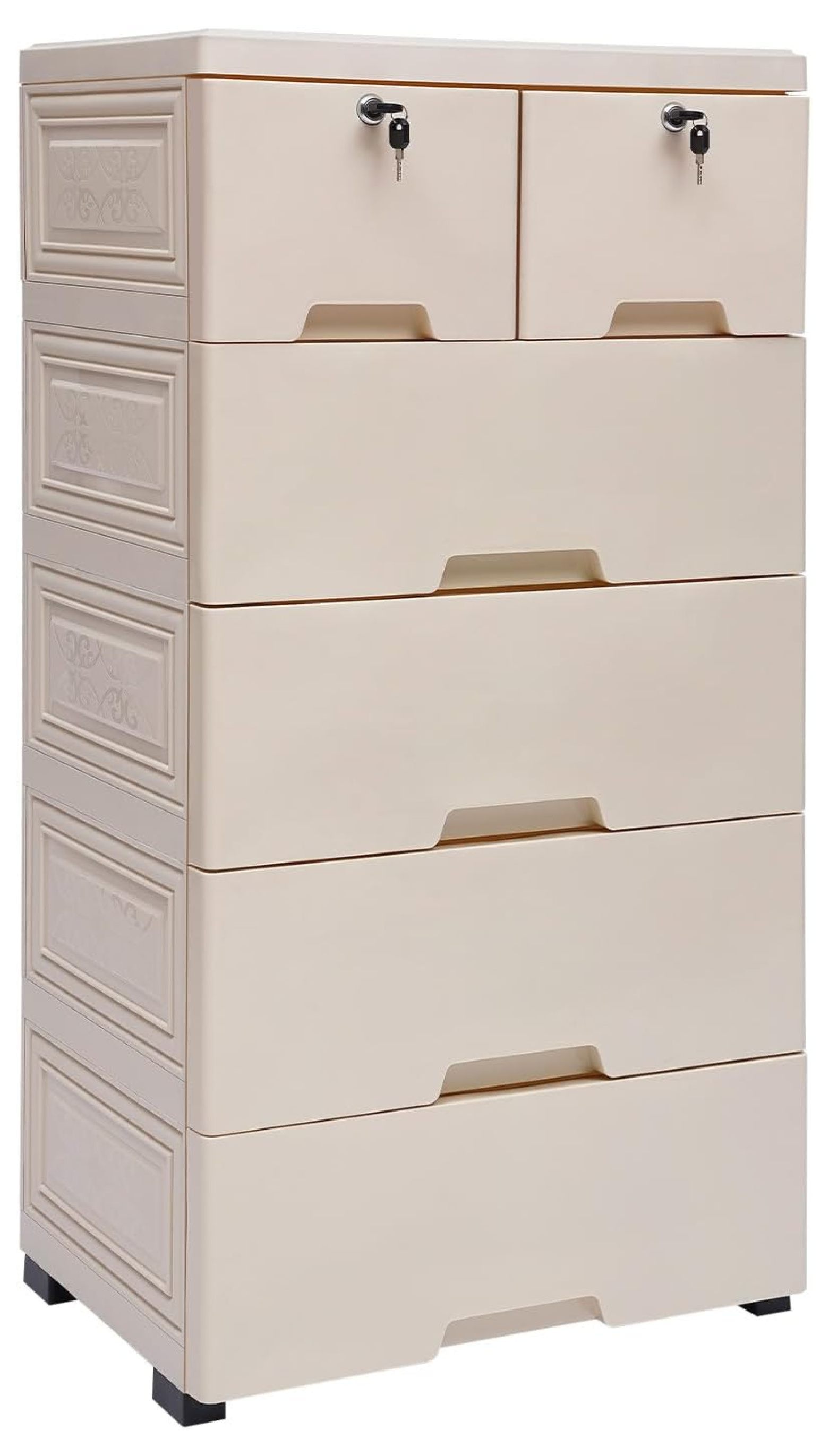 Storage Cabinet with 6 Drawers, 5-Layer Closet Drawers Heavy Duty PP ...