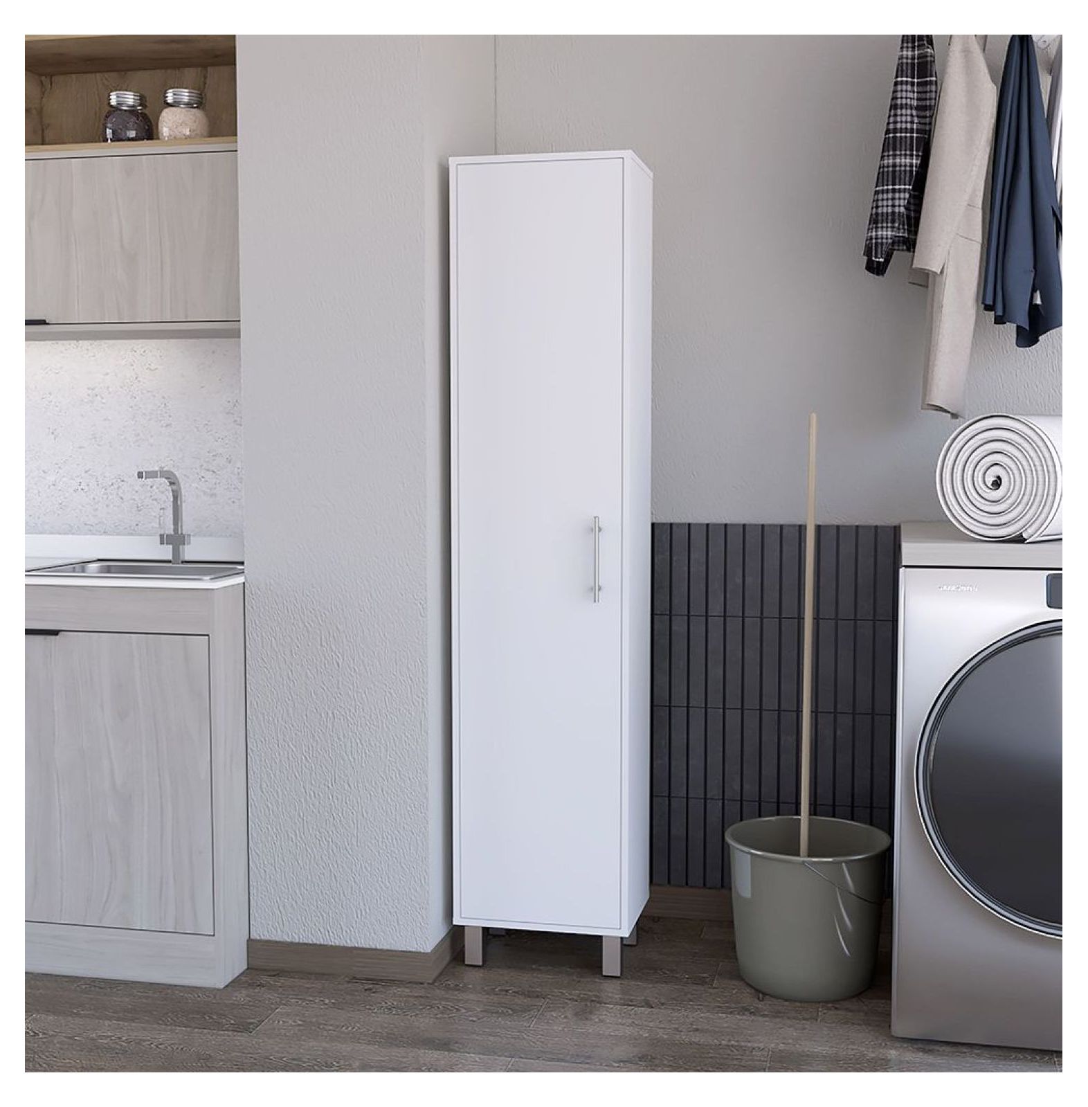 Storage Cabinet Buccan, Five Shelves, White Finish as Pic - Walmart.com