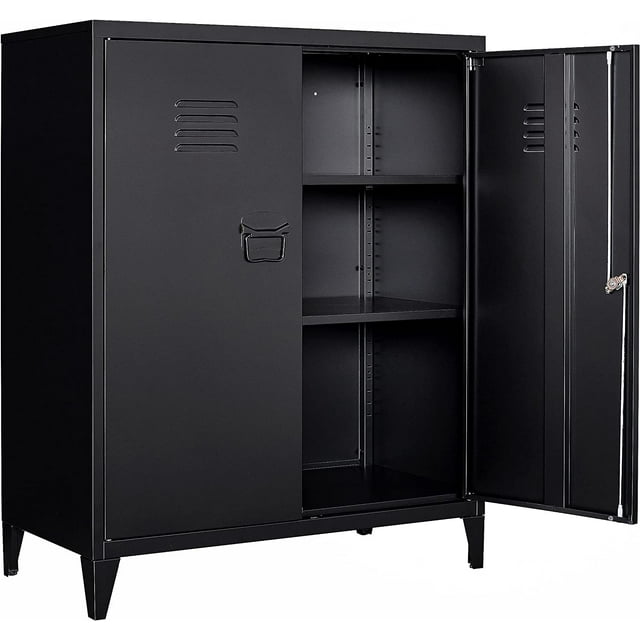 Storage Cabinet with Doors and Shelves,40" Metal Storage Cabinet with ...