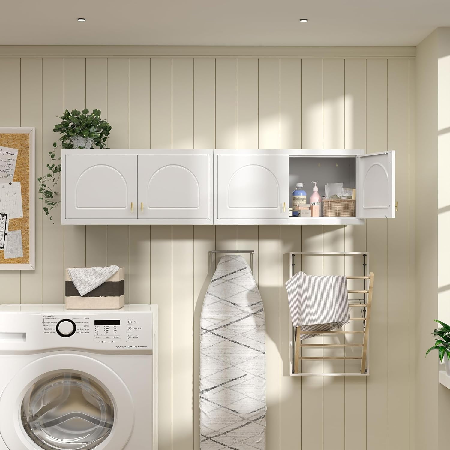 Storage Cabinet with Doors, Small Kitchen Storage Cabinets, White ...