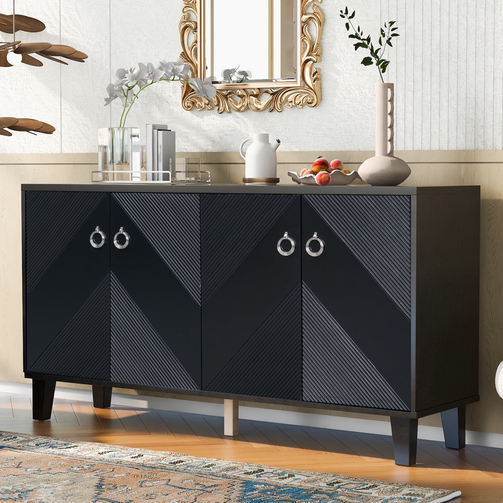 Storage Cabinet, Modern Farmhouse Entryway Accent Cabinet, Buffet ...