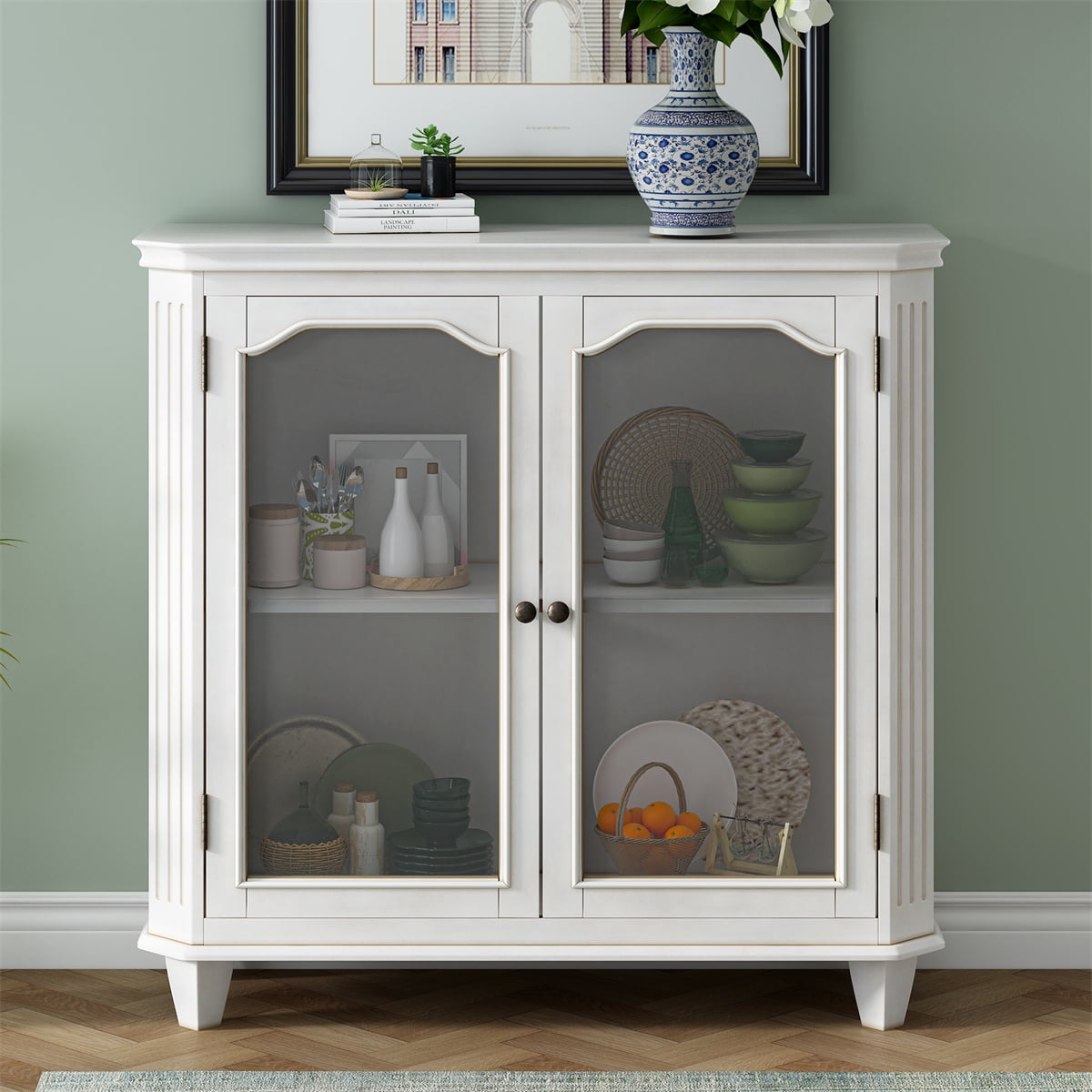 Storage Cabinet,Modern Vintage Storage Cabinet Buffet Sideboard with ...