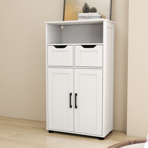 Storage Cabinet Particle Board Double Door, Adjustable Shelves and ...