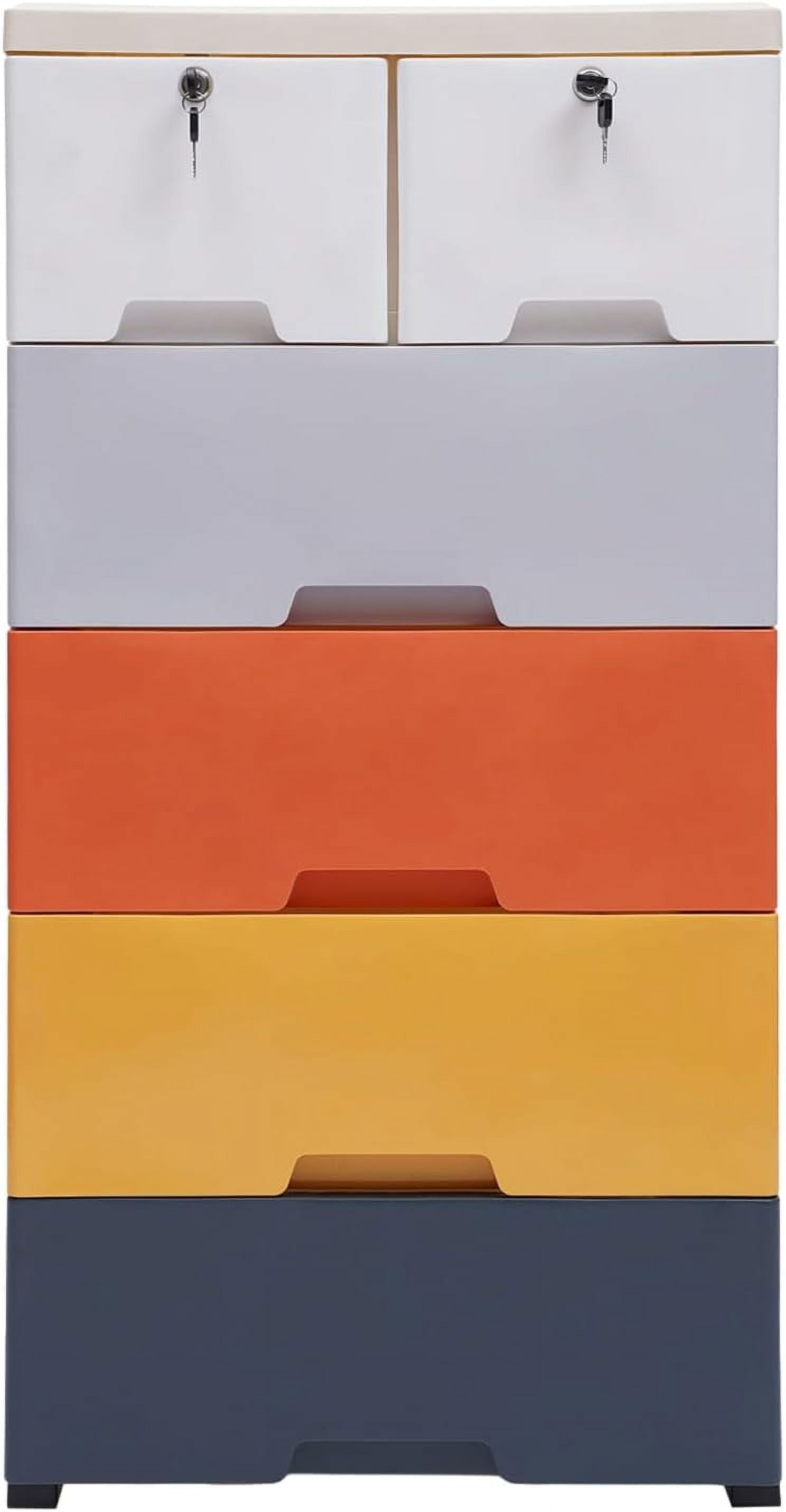 Storage Cabinet, Storage Cabinet with 6 Drawers Plastic Drawers Dresser ...