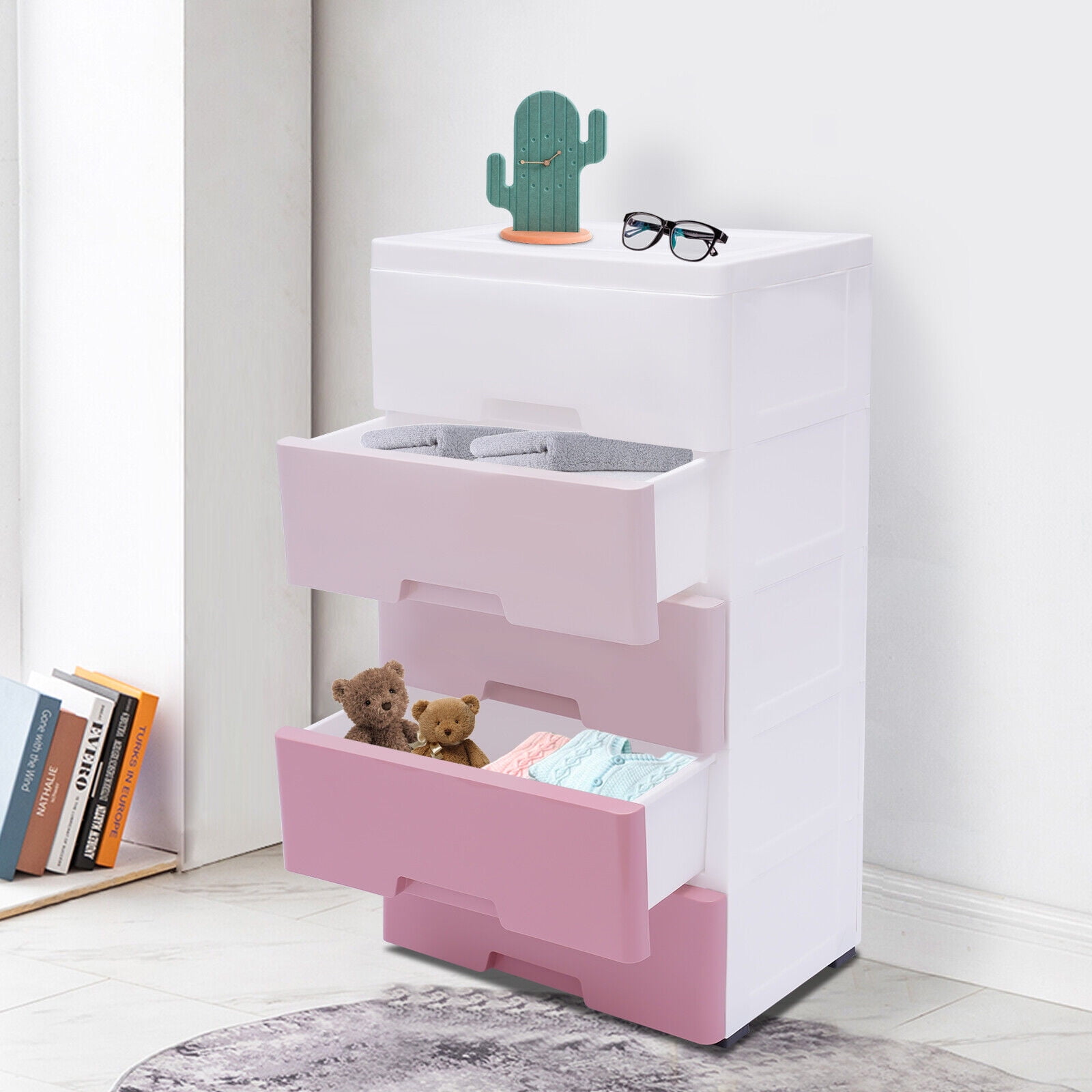 Storage Cabinet Storage Drawers Pink Toys Home Bedroom Storage Dressers ...