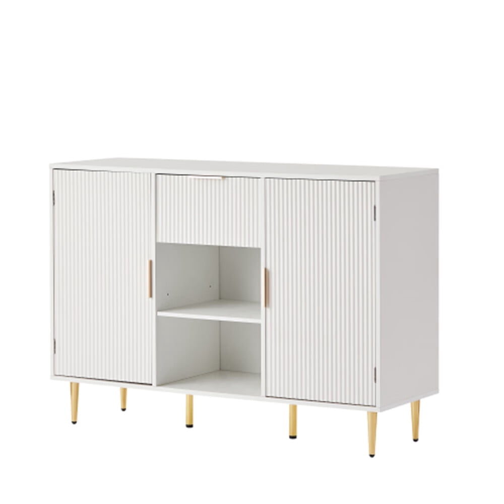 Yiyuanjin Storage Cabinet with 2 Striped Door, Wood Sideboard Buffet ...