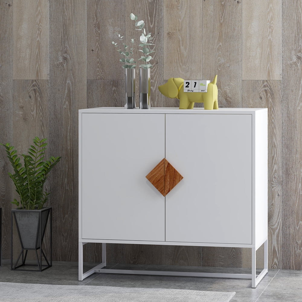 Storage Cabinet with Doors, Free Standing Buffet Cabinet, Modern Wooden ...