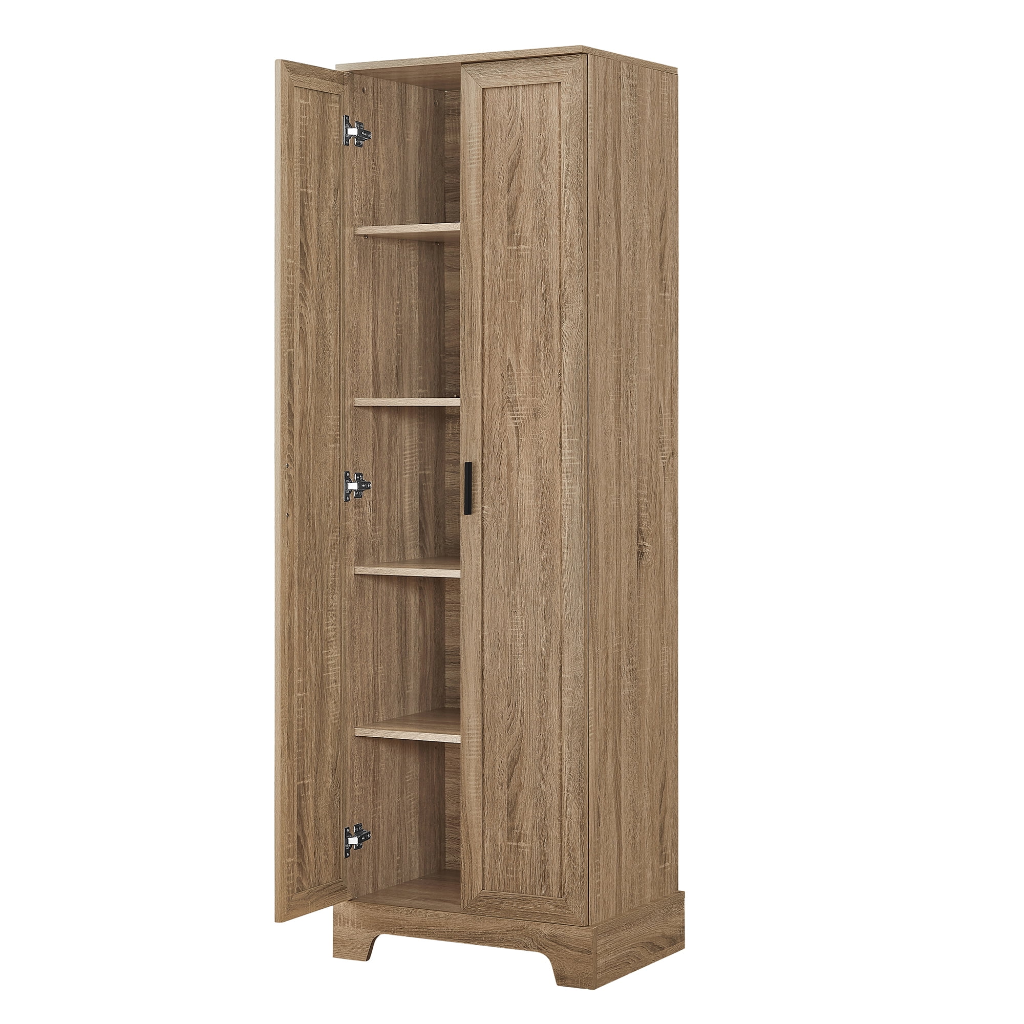 Storage Cabinet with Two Doors Adjustable Shelves Kitchen Pantry ...