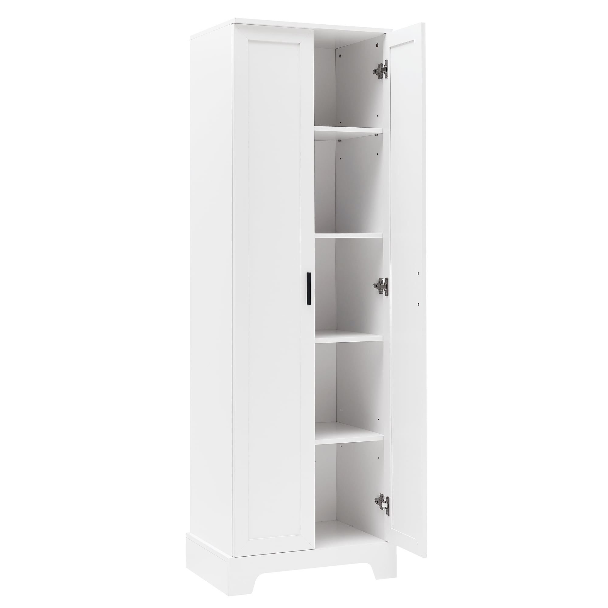 Storage Cabinet with Two Doors Adjustable Shelves Kitchen Pantry ...