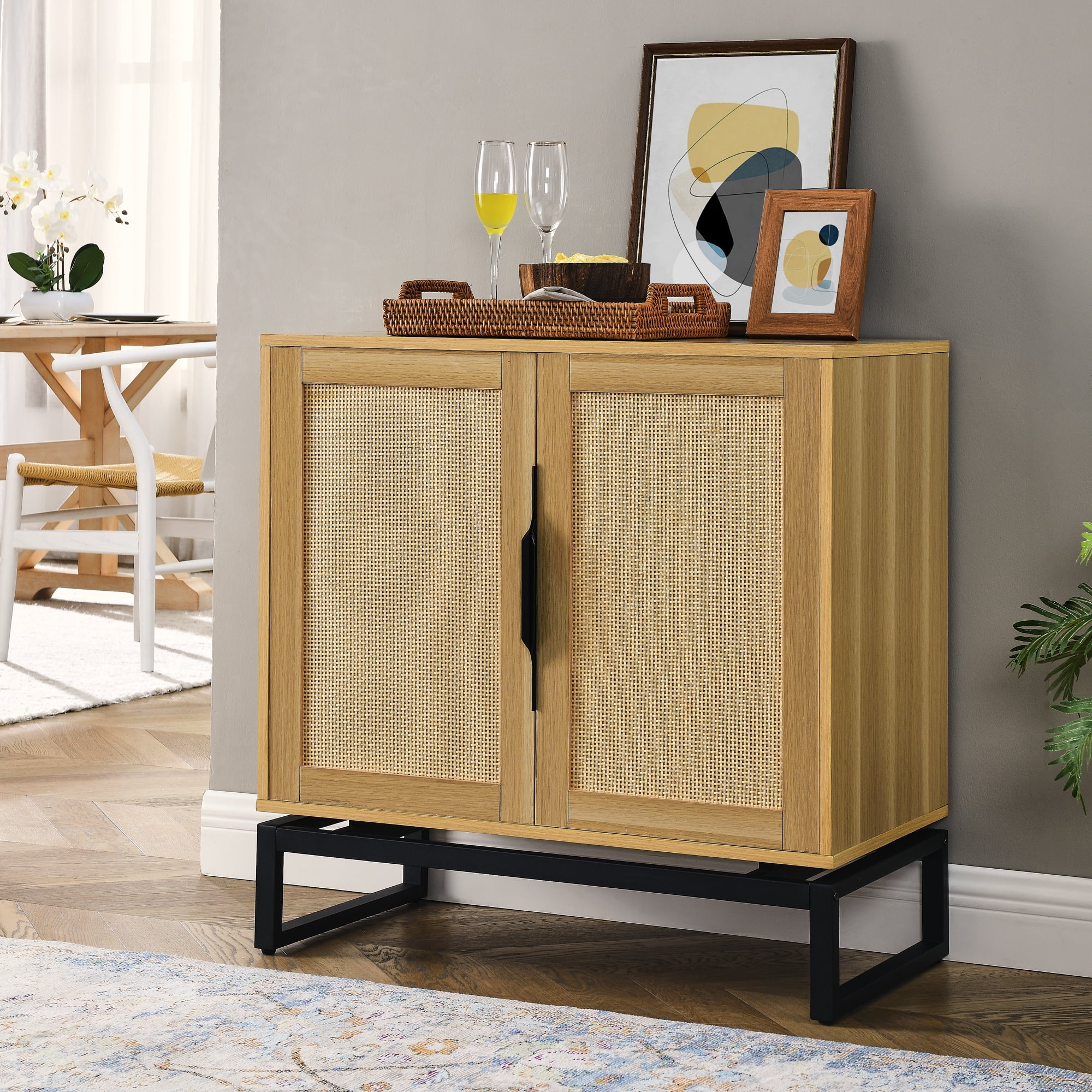 Storage Cabinets Home Storage Chest With 2 Doors 1 Adjustable Inner ...