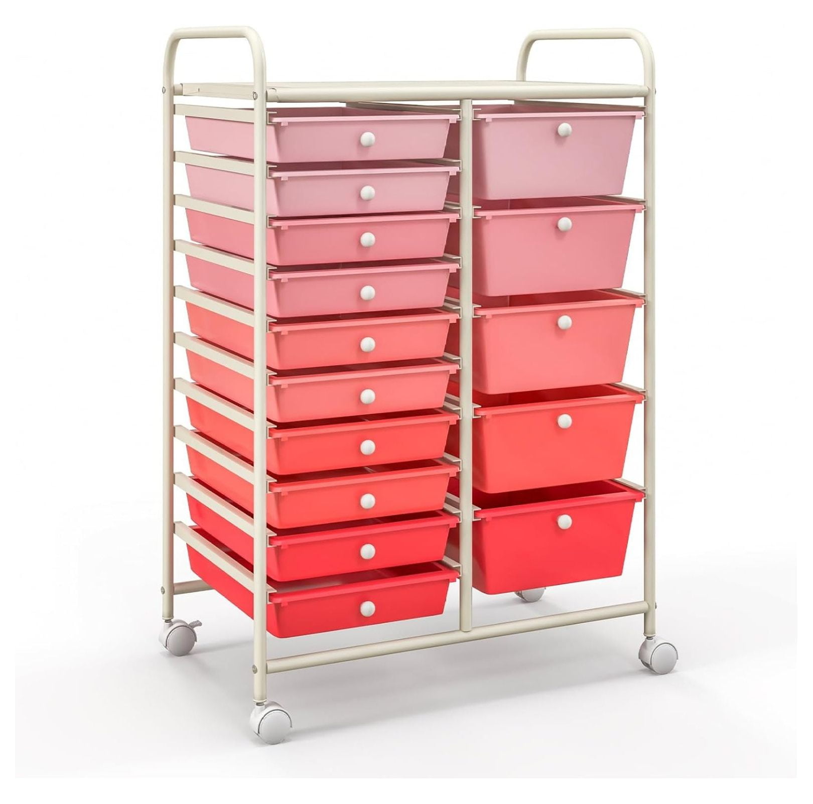 Storage Cart with 15 Drawers, 15 Tier Multicolor Rolling Cart, File ...