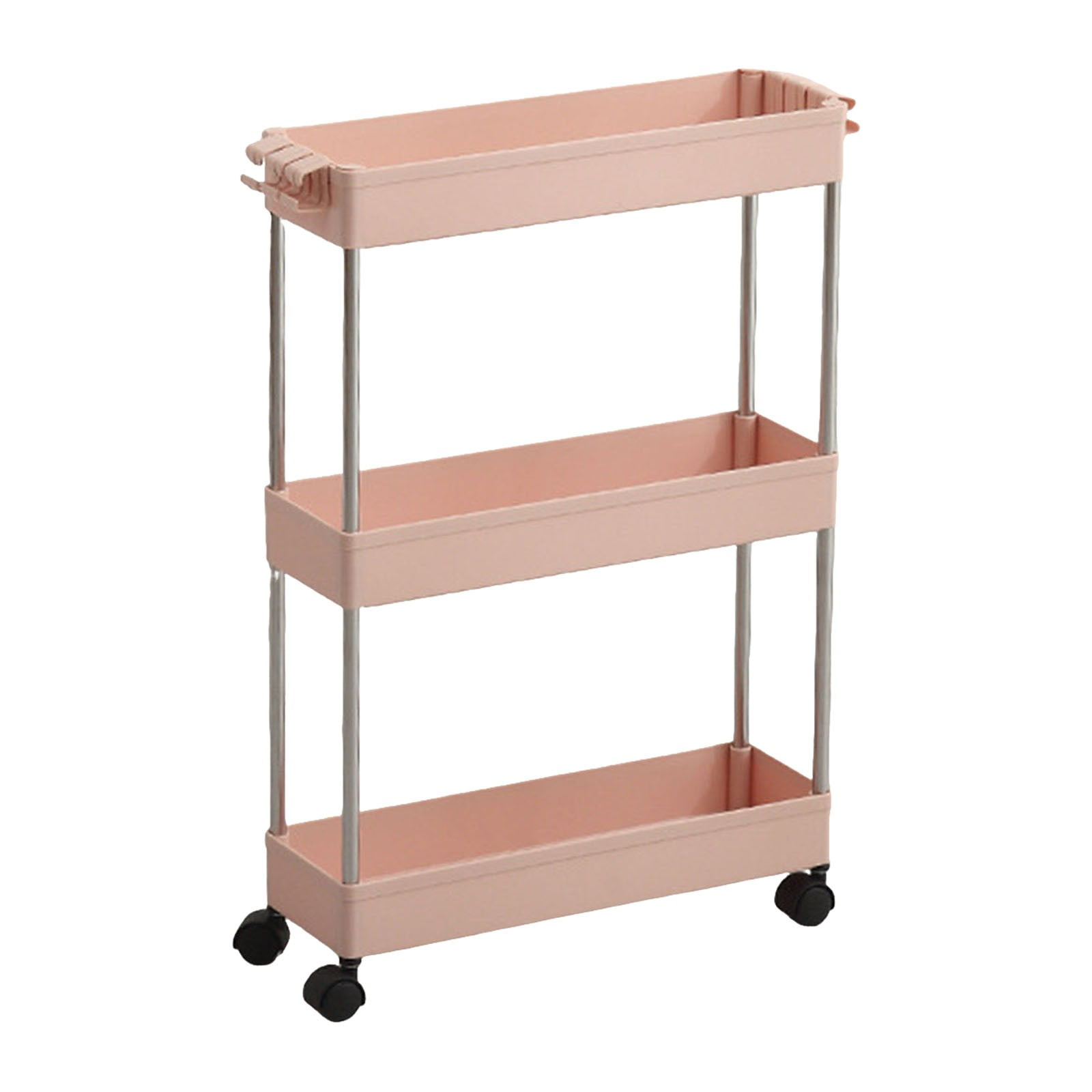 Storage Cart 3-Tier Slim Mobile Shelving Unit Rolling Bathroom Carts ...
