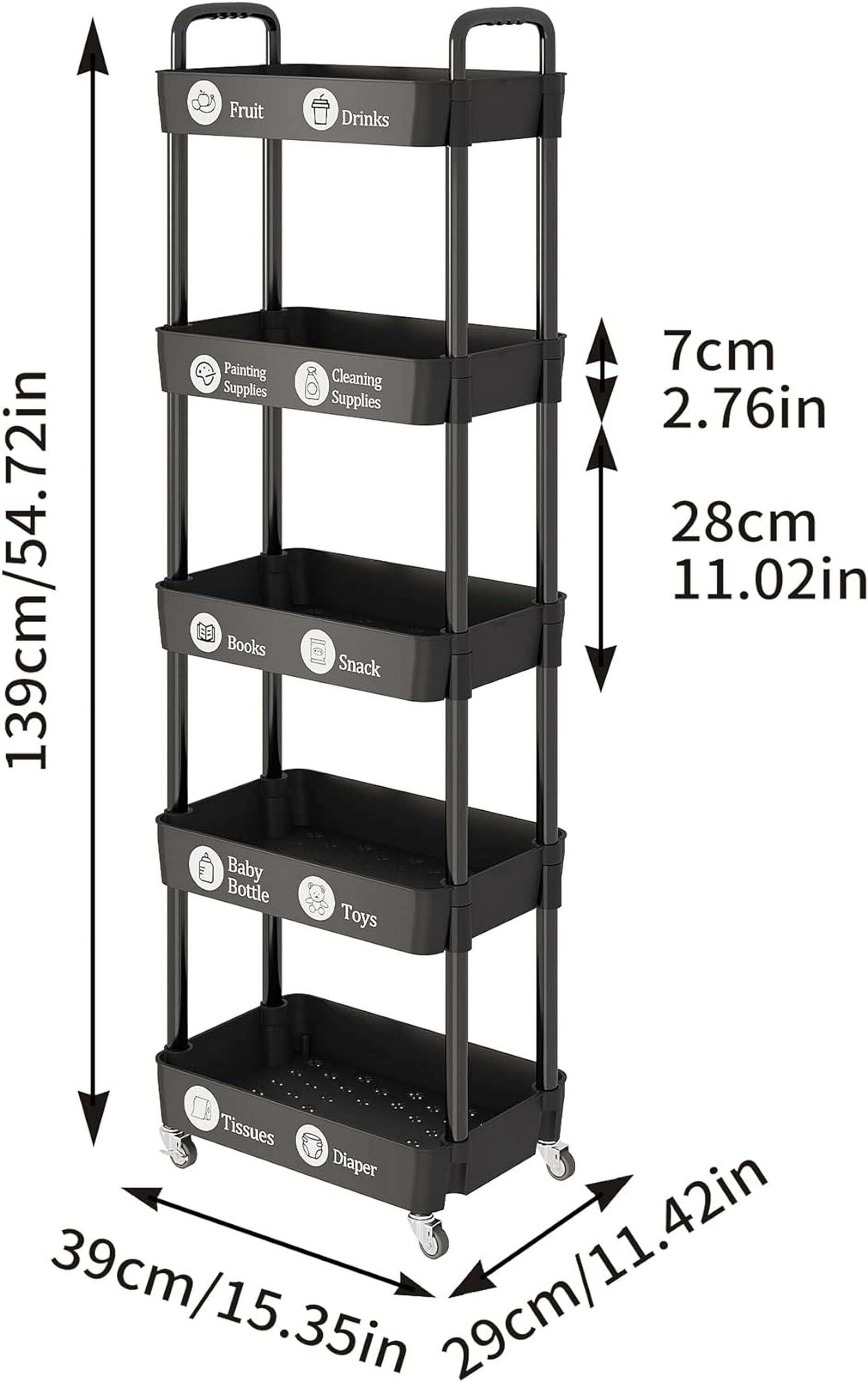 Storage Cart,Multifunction Utility Rolling Cart Kitchen Storage ...