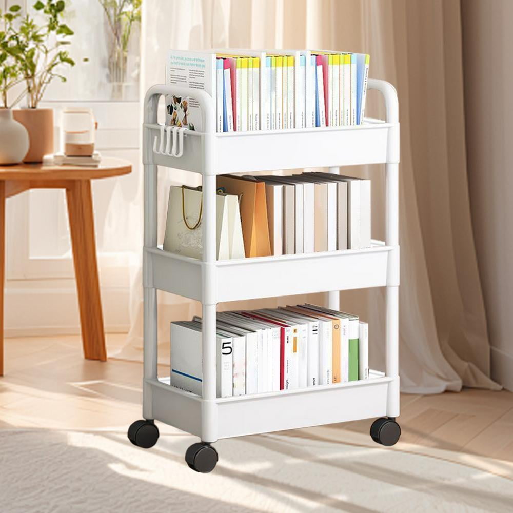 Storage Cart on Wheels Rolling Cart Organizer Utility Cart Snack Cart ...