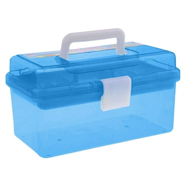3 Pack Art Craft Storage Box with Baseplate Lid, Removable Tray - 17QT ...