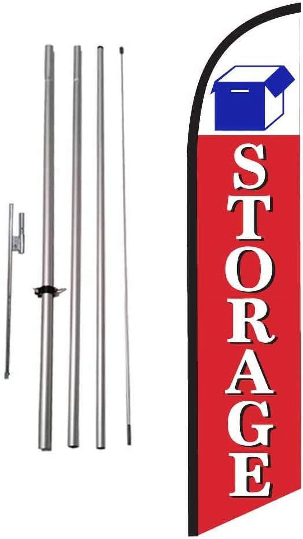 Storage Center Advertising Feather Banner Swooper Flag Sign with Flag ...