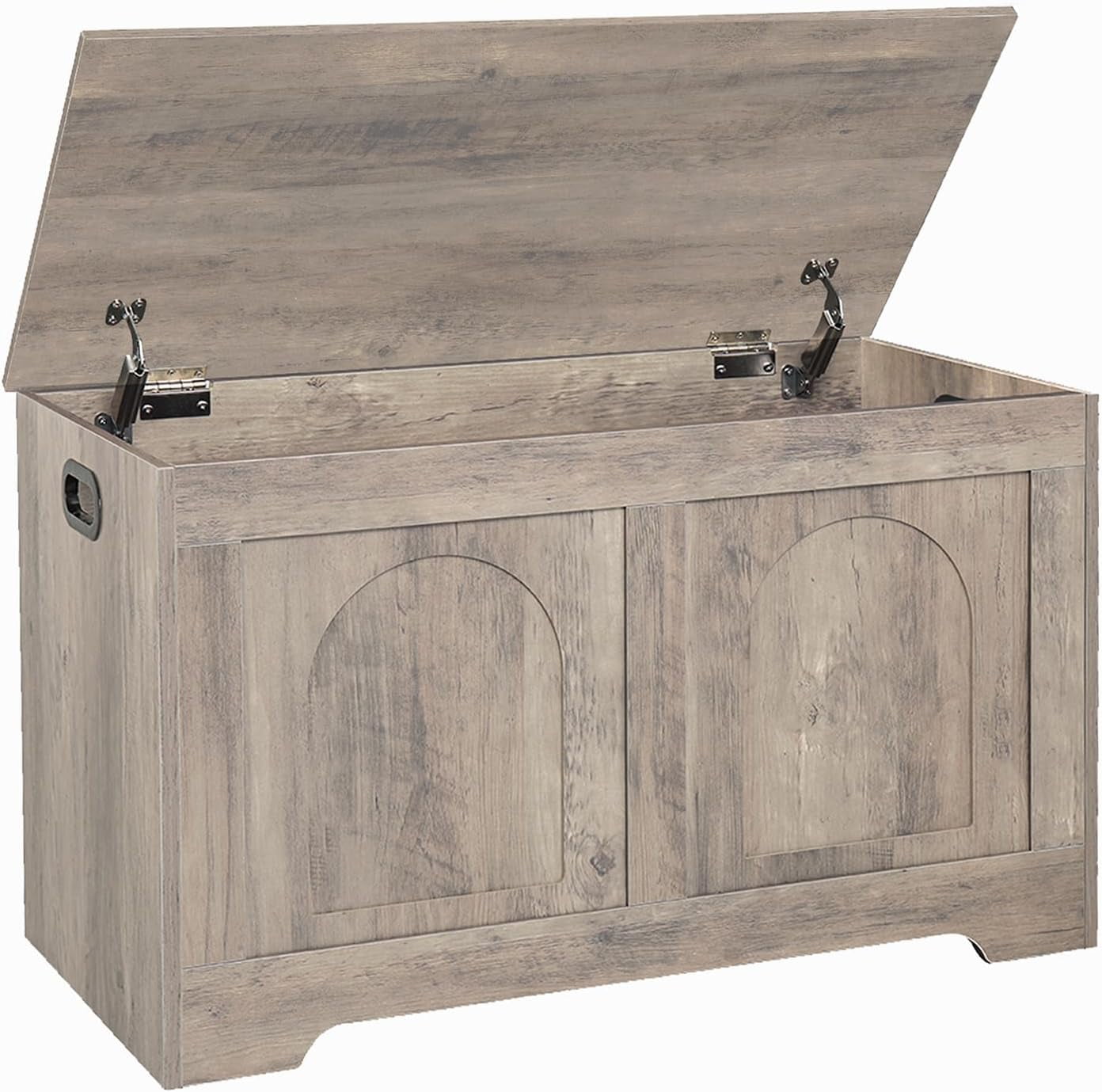 Storage Chest, 31.5”Wooden Storage Box with 2 Safety Hinges, Entryway ...