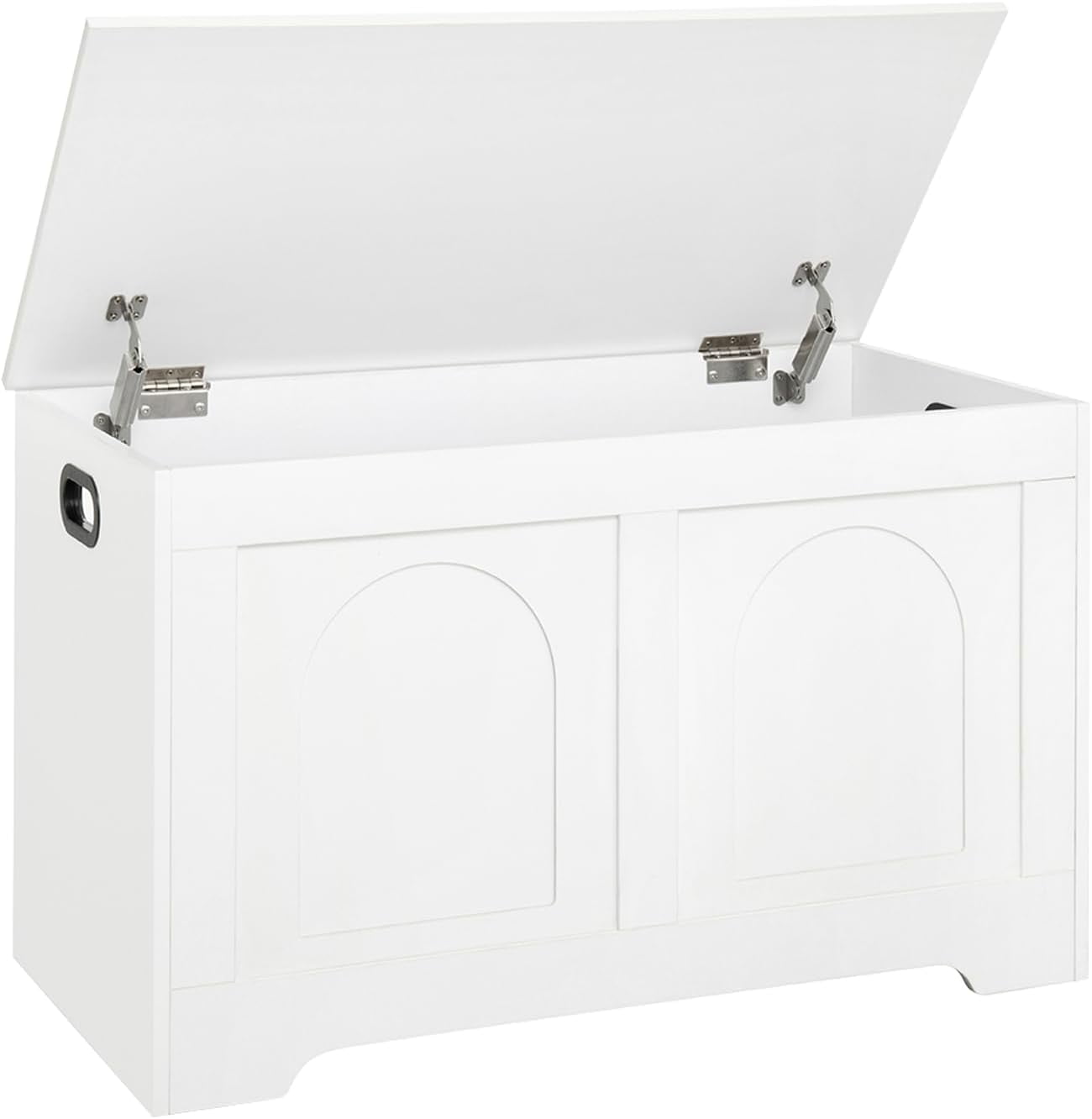 Storage Chest, 31.5”Wooden Storage Box with 2 Safety Hinges, Entryway ...