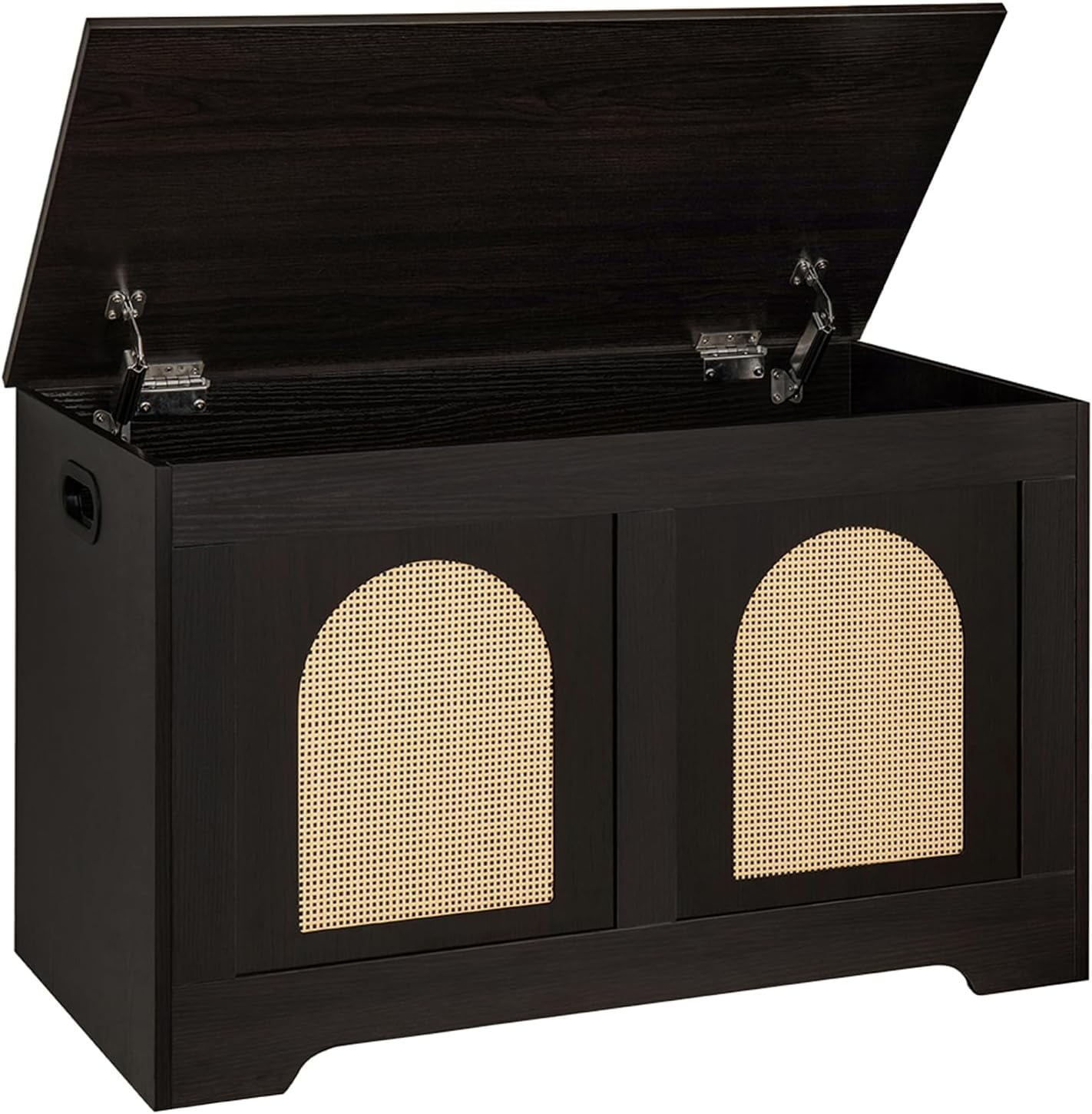 Storage Chest, 31.5”Wooden Storage Box with 2 Safety Hinges, Entryway ...