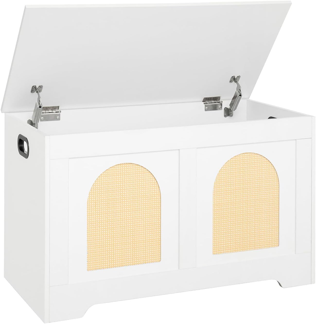 Storage Chest, 31.5”Wooden Storage Box with 2 Safety Hinges, Entryway ...