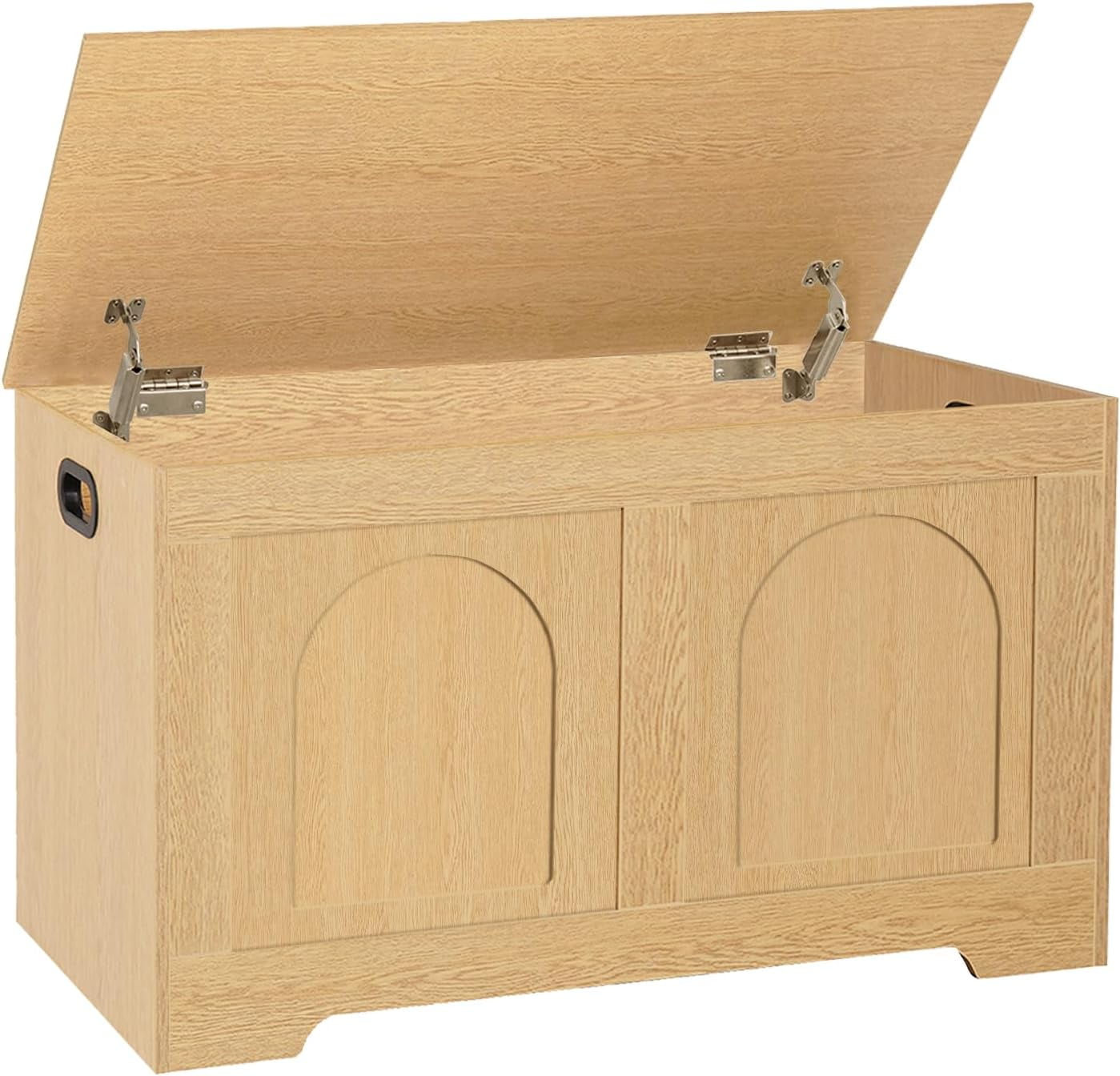 Storage Chest, 31.5”Wooden Toy Box with 2 Safety Hinges, Entryway ...