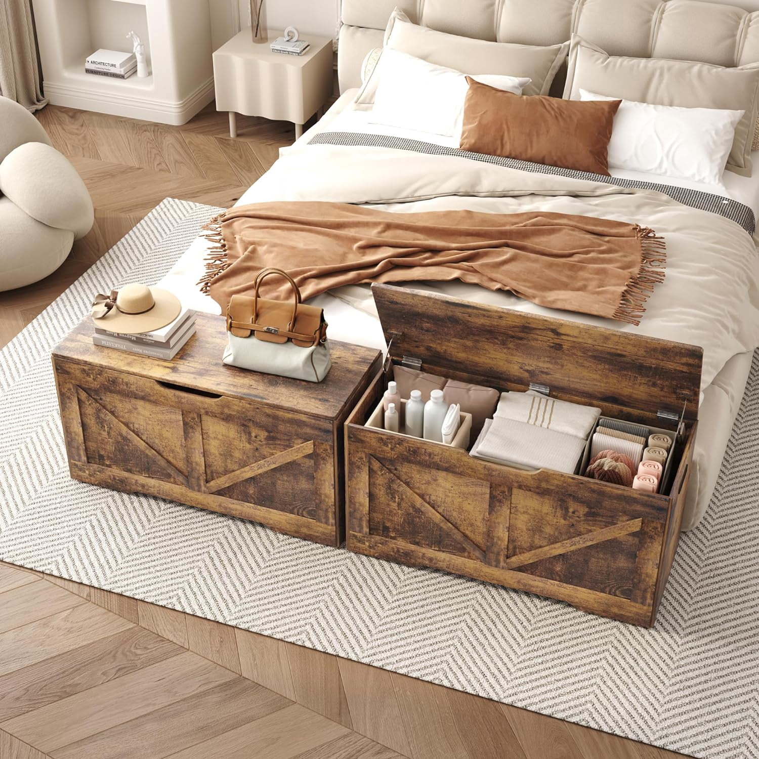 Storage Chest,39.4" Storage Bench for Entryway, Retro Shoe Bench, Lift ...