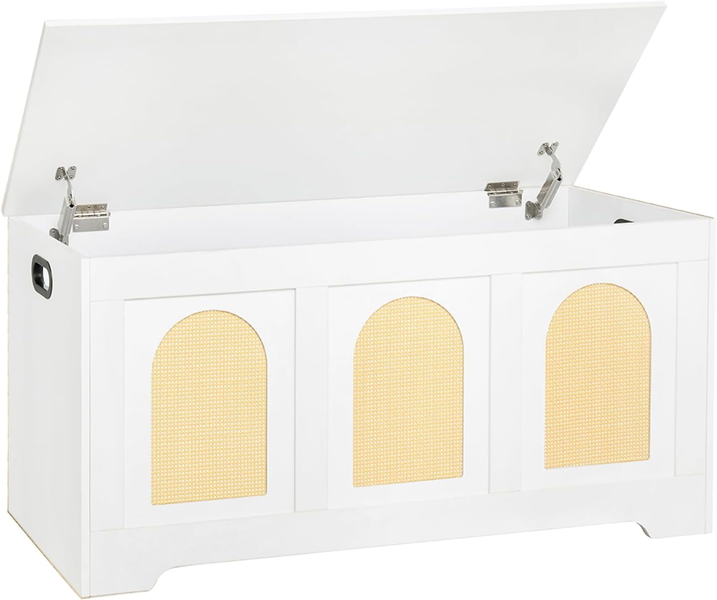 Storage Chest, 39.4" Rattan-Like Storage Box with 2 Safety Hinges ...