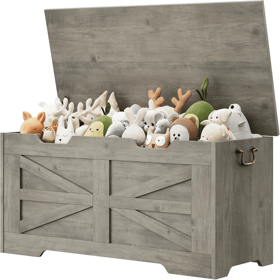Storage Chest, 39.4" Toy Chest for Boys Girls, Kids Wood Large Toy Box ...
