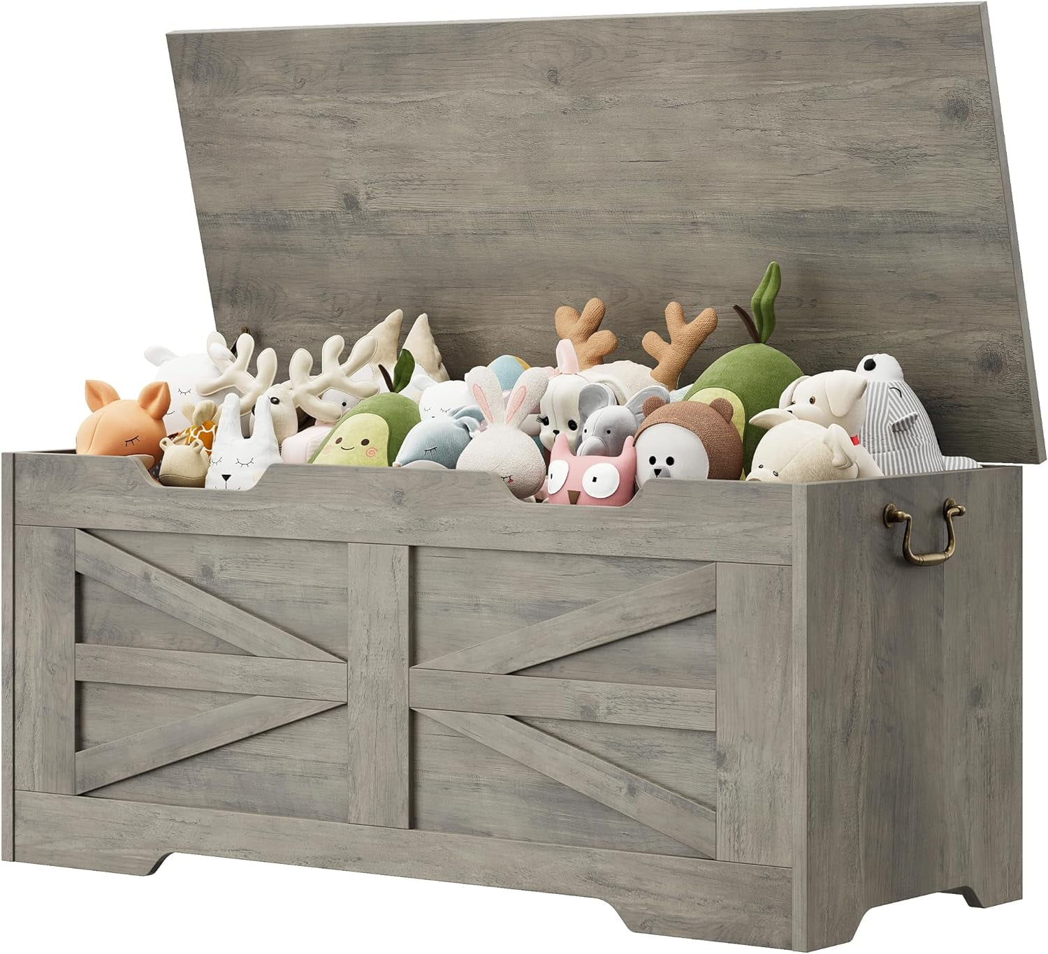 Storage Chest, 39.4" Toy Chest , Wood Large Toy Box, Storage Bench with ...