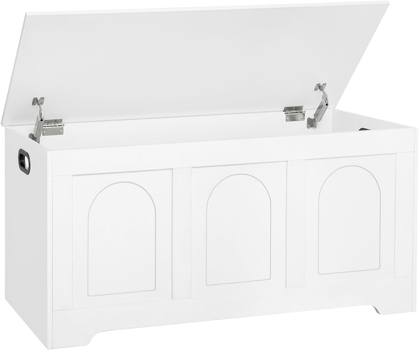 Storage Chest, 39.4” Wooden Toy Box with 2 Safety Hinges, Entryway Shoe ...