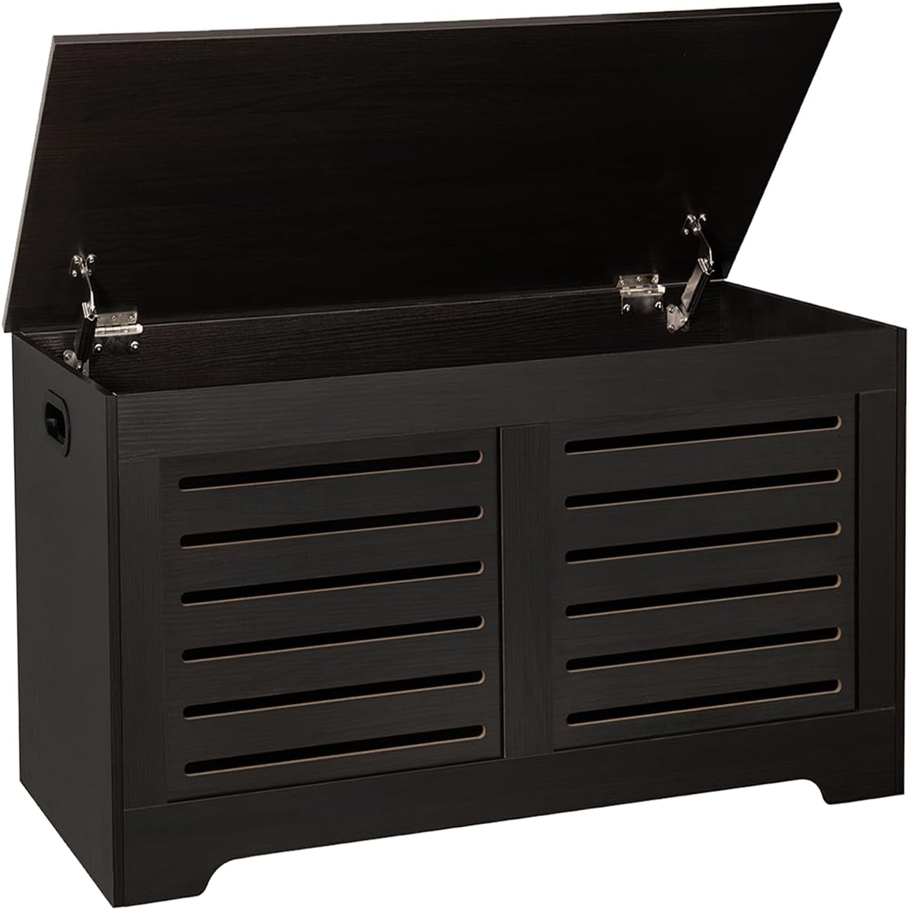 Storage Chest, Flip-Top Wooden Toy Box with 2 Safety Hinges, Entryway ...