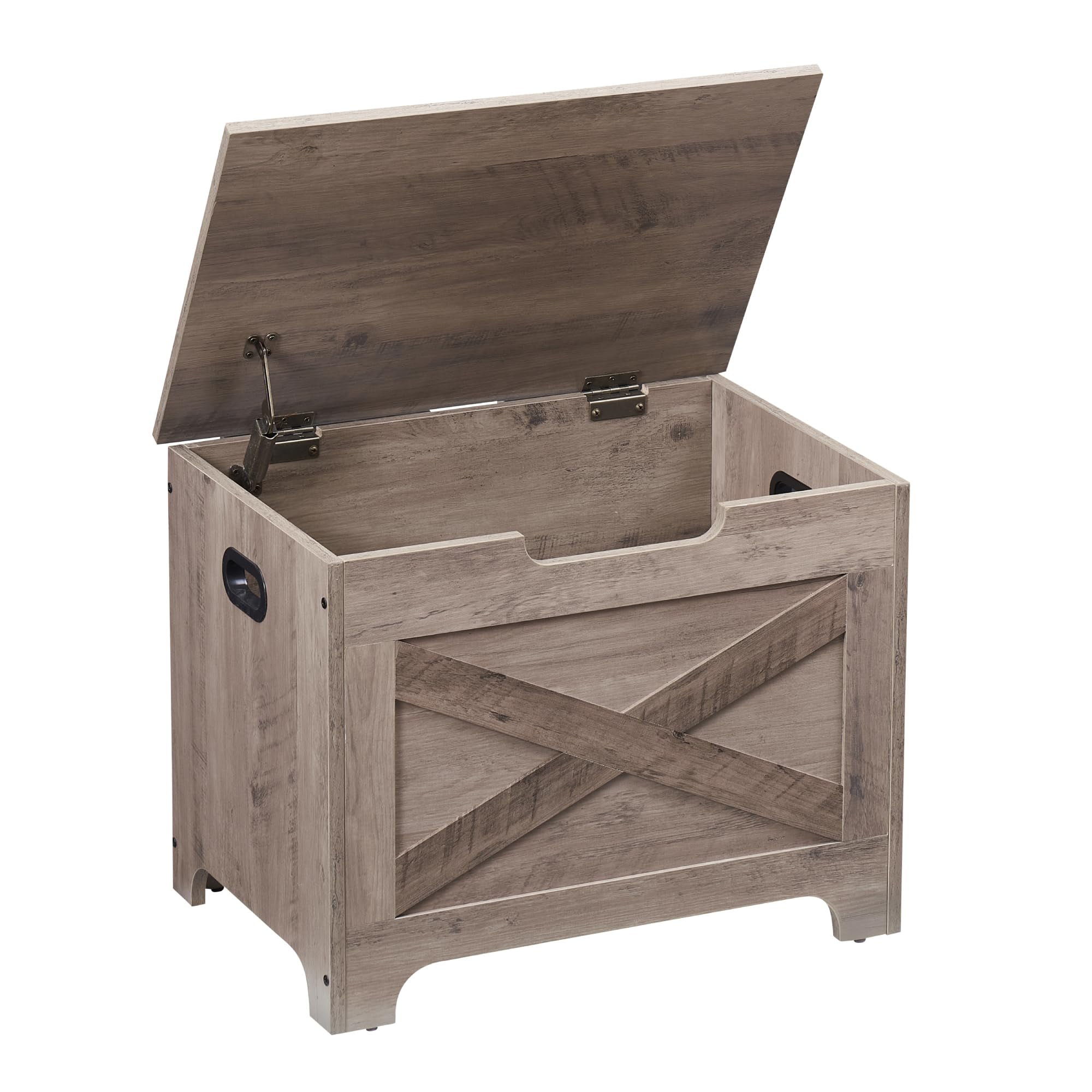 Storage Chest, Lift Top Storage Trunk with 2 Safety Hinges, Barn Style ...