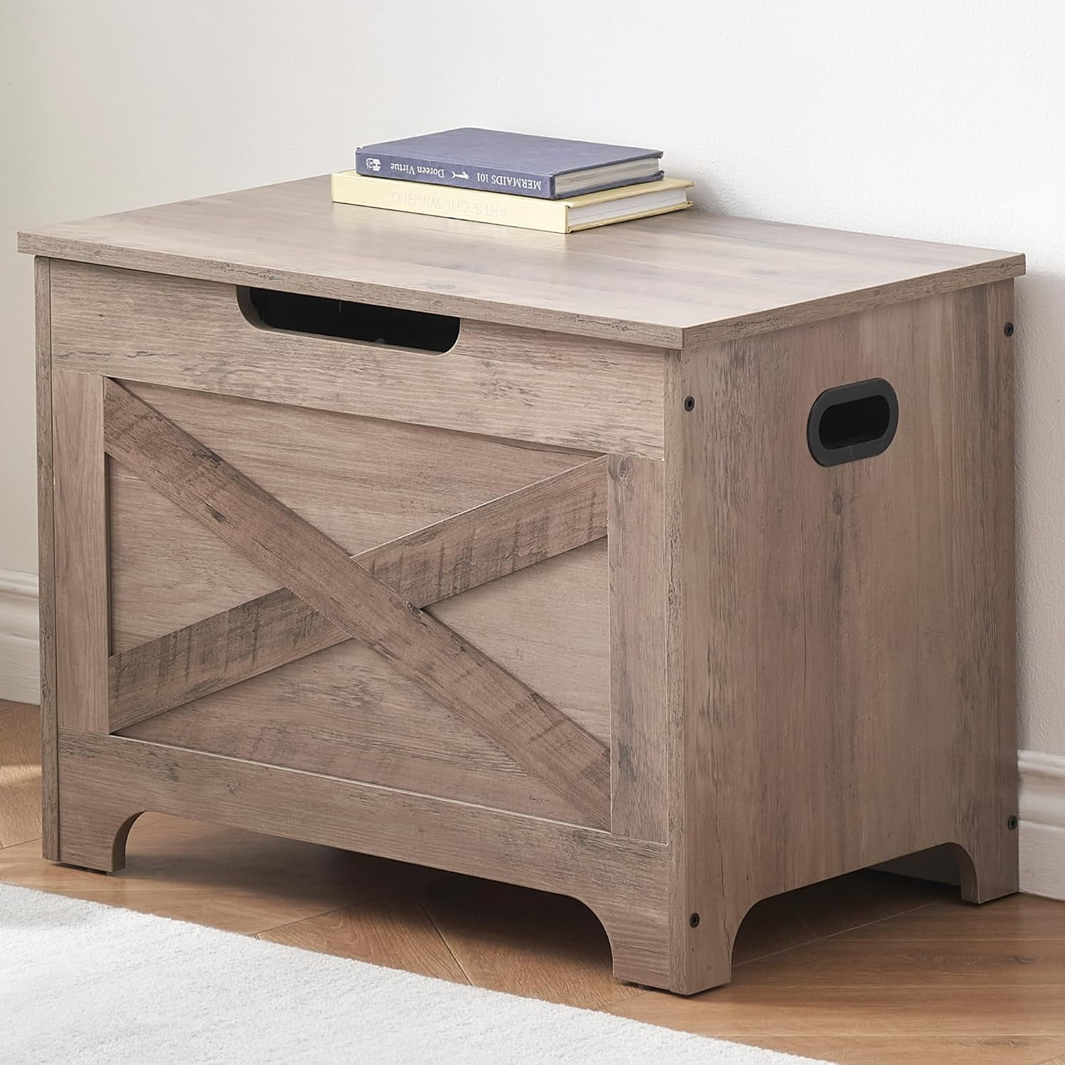 Storage Chest, Storage Bench with Safety Hinge, Barn Style Storage ...
