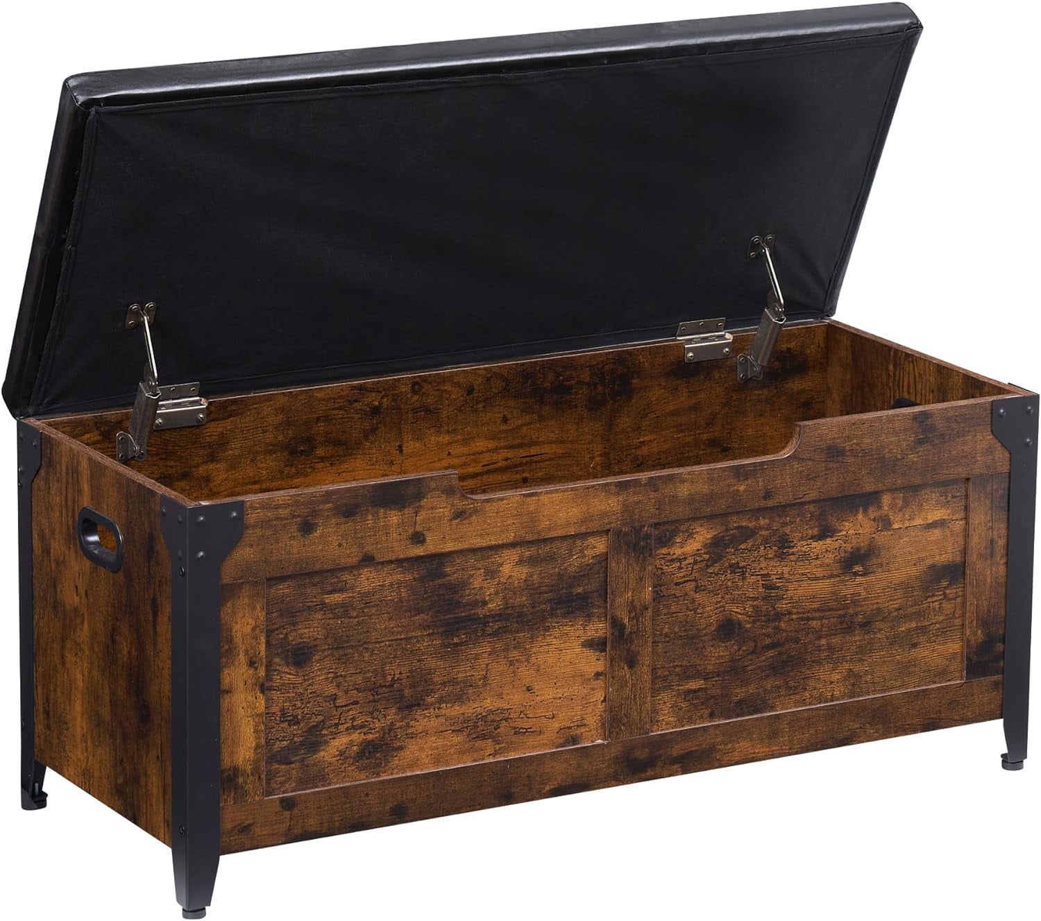 Storage Chest, Storage Trunk with Safety Hinges, Wooden Storage Bench ...